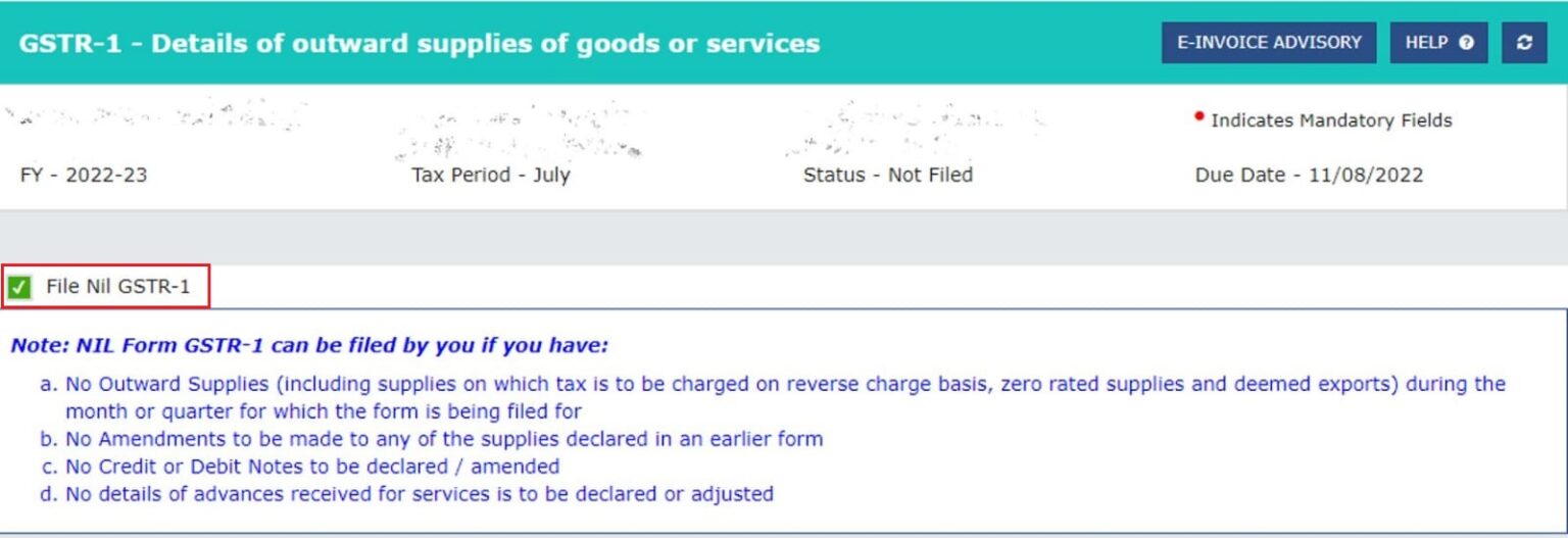 GSTN introduces a new option to file NIL GSTR-1